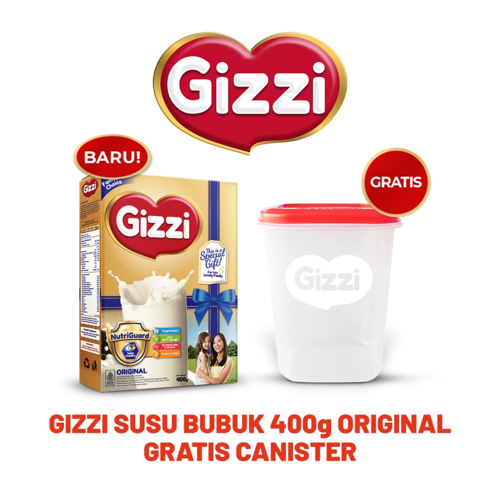 Jual [Free Canister] Gizzi Susu Bubuk 400gr Original | Shopee Indonesia