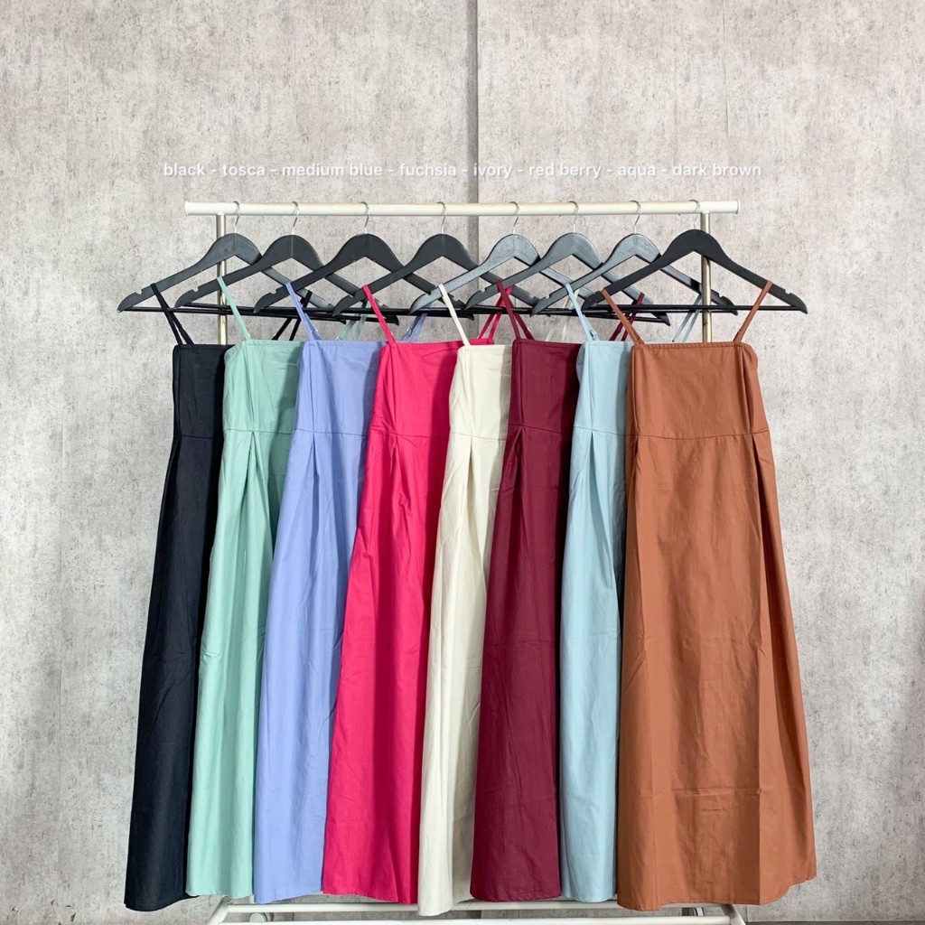 Jual Premium Napoly Sleeveless Dress TH 622 / 757 COTTON Gaun Panjang ...