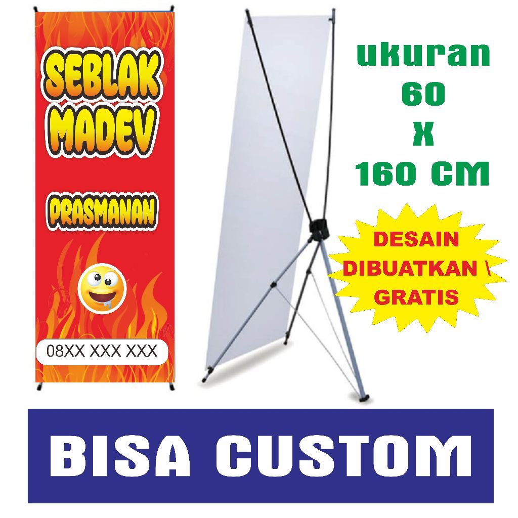 Jual Standing Banner Berdiri untuk Tiang X-Y Banner Bisa Custom Desain ...