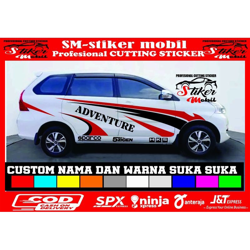 Jual stiker mobil adventure stiker mobil avanza xenia calya sigra ...