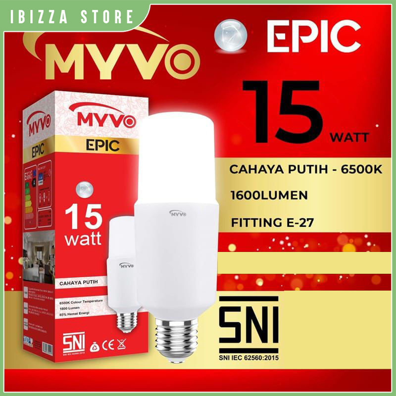 Jual Lampu LED Bohlam Tabung MYVO EPIC Hemat Irit Energi Listrik Unik Lucu Premium 3W 7W 12W 15W ...