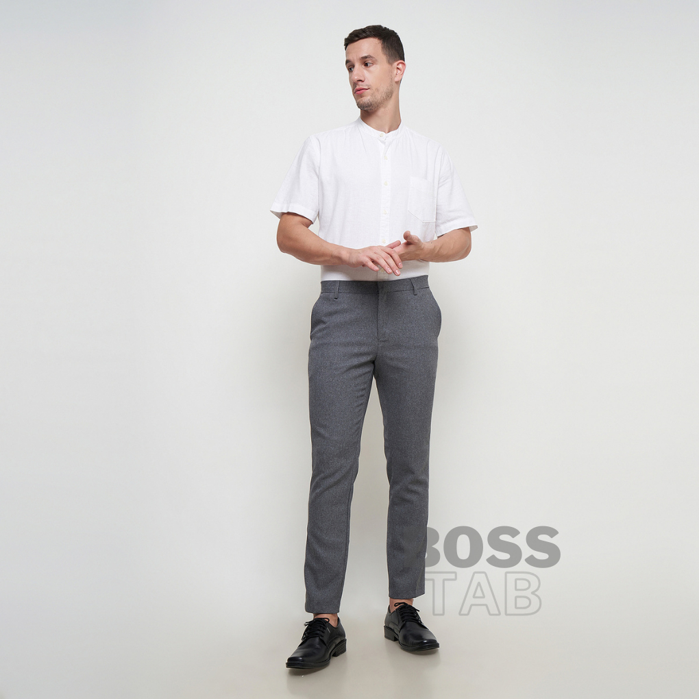 Jual BOSSTAB - Light grey trousers (Celana bahan formal pria, slimfit ...