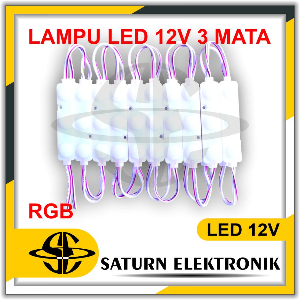 Jual LED 3 Mata RGB Injection Module 12V | Shopee Indonesia
