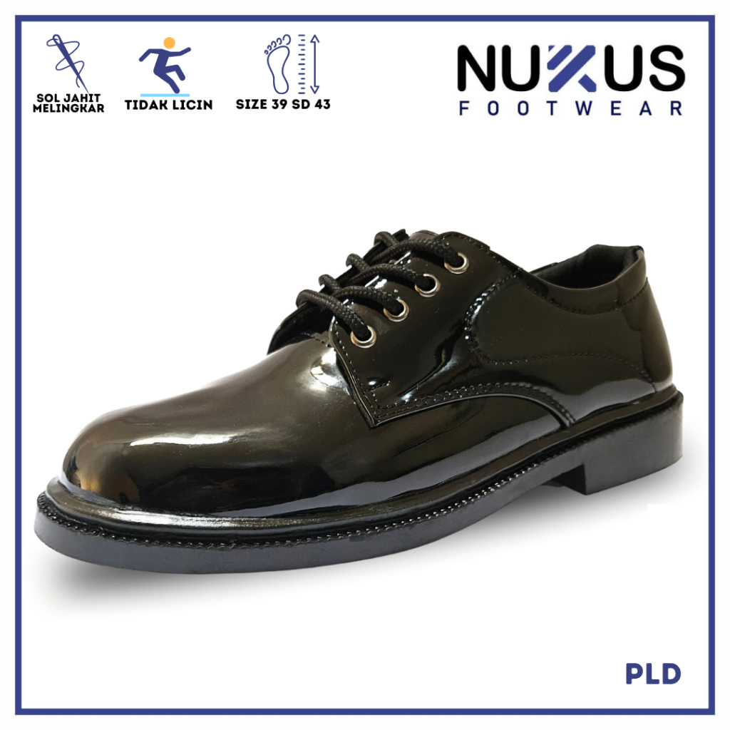 Jual Nukus Sepatu Pantofel Kerja Docmart Pria Formal Hitam Tali Pendek ...