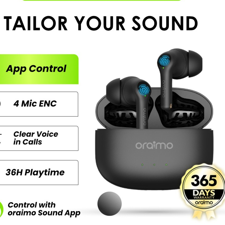 Jual Headset Oraimo TWS Bluetooth Earphone v5.3 Earbuds 3C ENC OEB ...