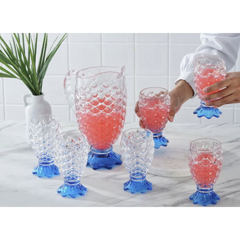 Jual Set Jar bening nanas 1,2L + koleksi gelas kristal VICENZA VGC089KC ...