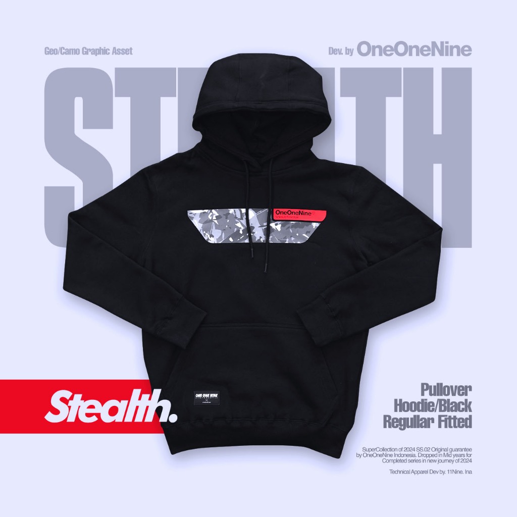 Jual Oneonenine Ksr Hoodie Stealth Black - Sweater Pria Fleece Tebal ...