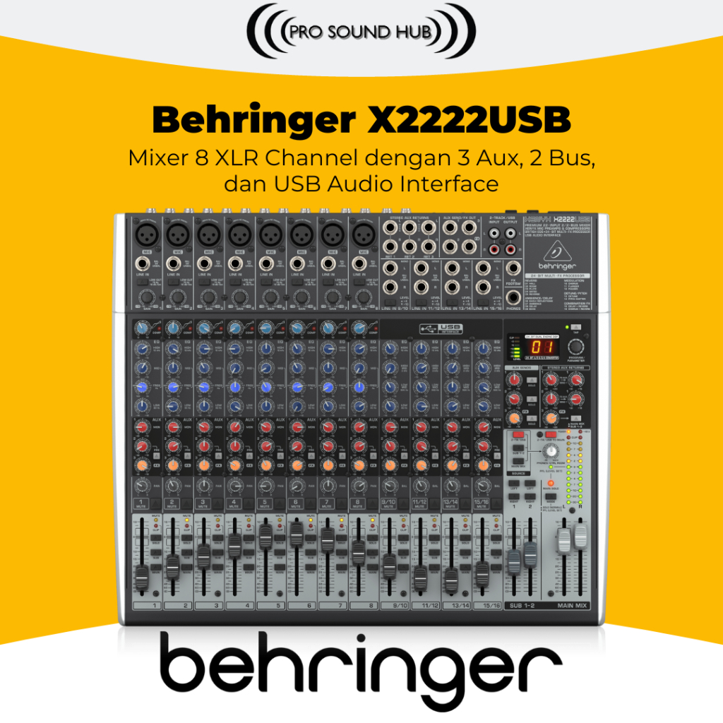 Jual Behringer X2222USB Mixer 8 Channel 22 Input X2222 USB Audio ...