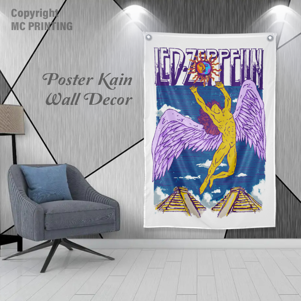 Jual Poster Kain Led Zeppelin - Wall Decor, Tapestry, Bendera. Bahan ...