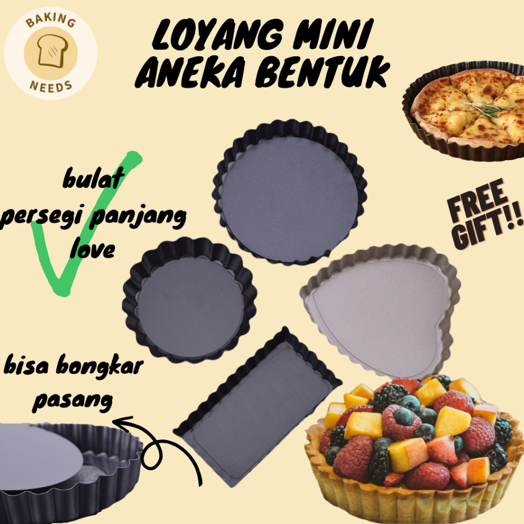 Jual Loyang Kue Anti Lengket Cetakan Pie Susu Pizza Mini Bongkar Pasang ...