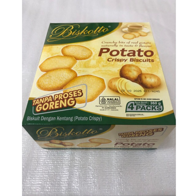Jual [BISKOTTO] Potato Crispy Biscuits 320 Gram (1 Dus isi 12 Box ...