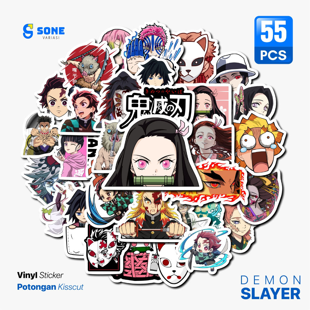 Jual Stiker Anime Demon Slayer Kimetsu no Yaiba Paper Vinyl Waterproof ...