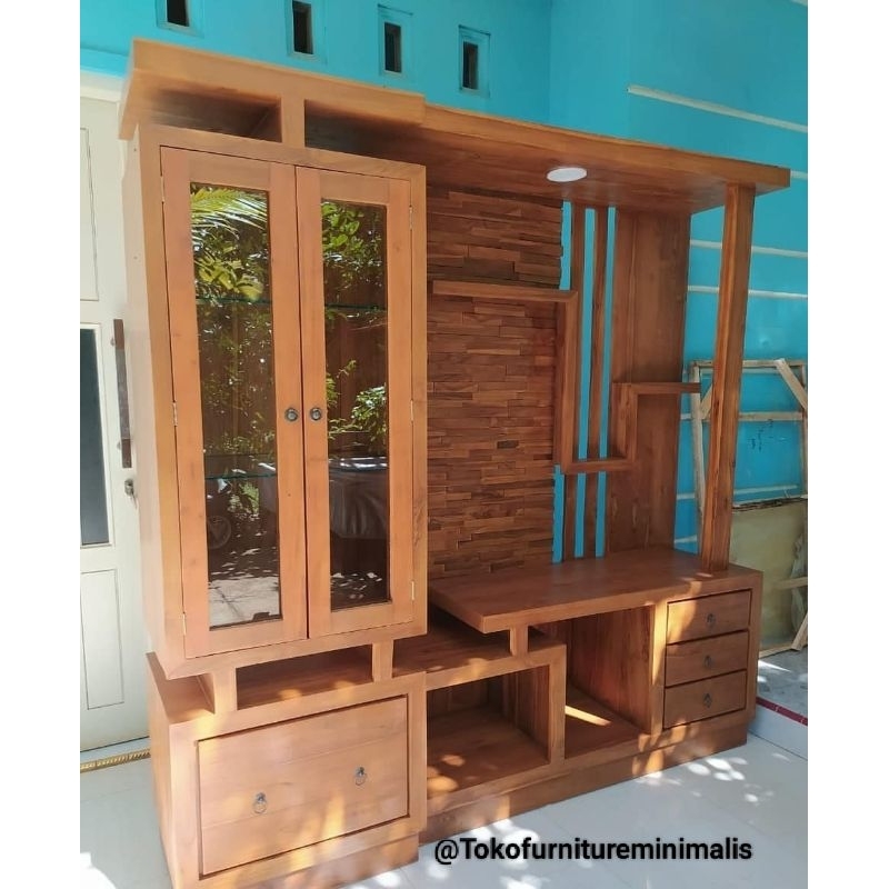 Jual partisi | penyekat ruangan | penyekat ruangan tv | kayu jati ...