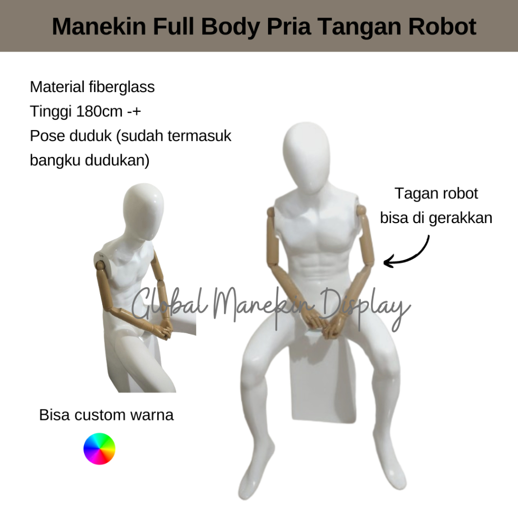 Jual SEIKOU MANEKIN - Manekin Duduk Pria Tangan Robot | Shopee Indonesia