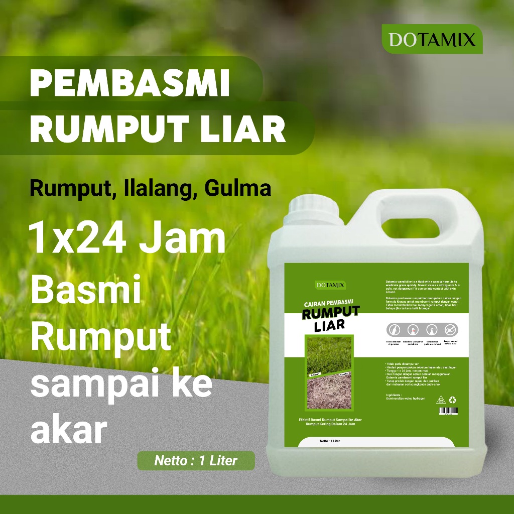 Jual Pembasmi Rumput Liar-dotamix Ilalang Gulma 1 Liter 1x24 jam Rumput ...