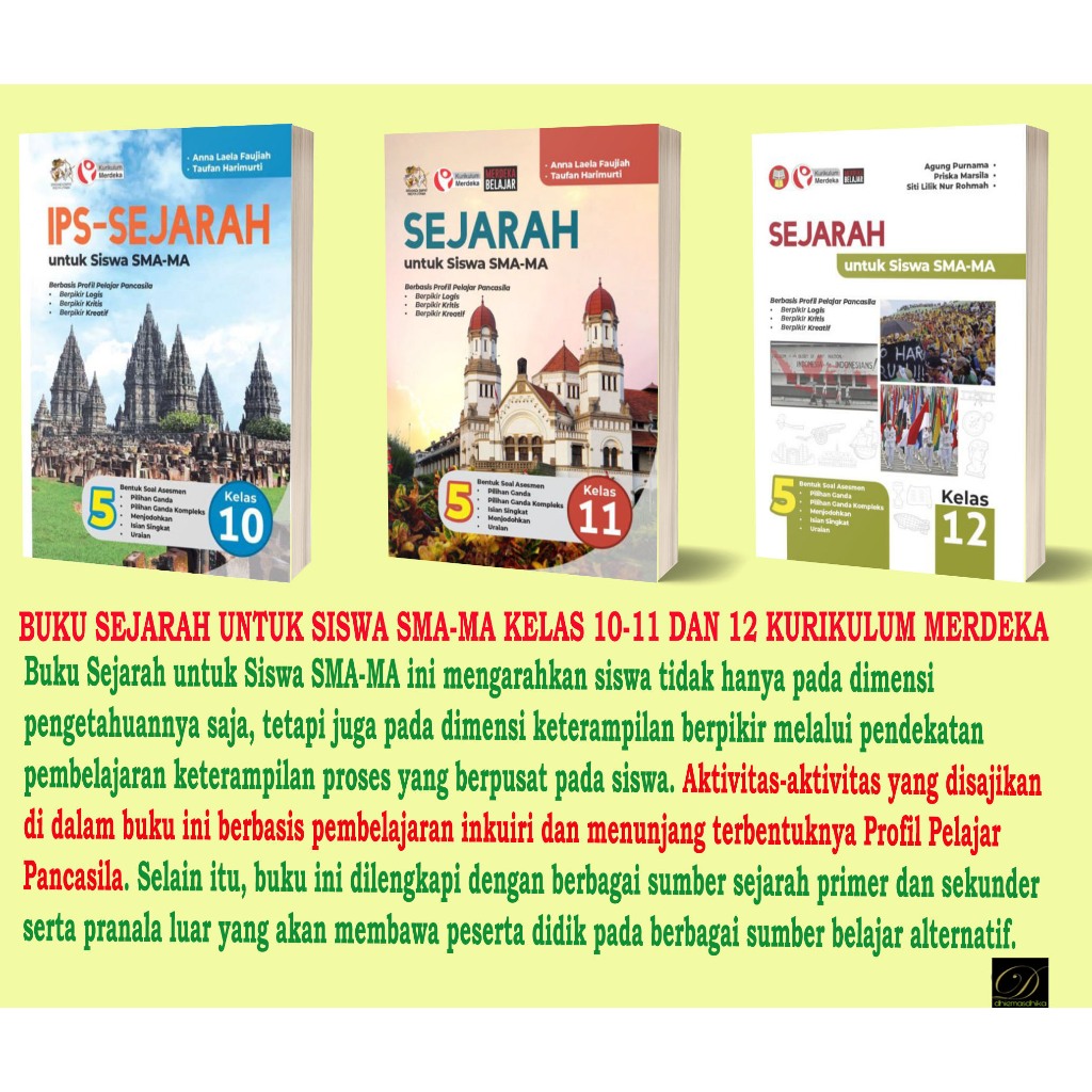 Jual Buku Sejarah SMA/MA/SMK Kelas X/XI/XII Kurikulum Merdeka | Shopee Indonesia