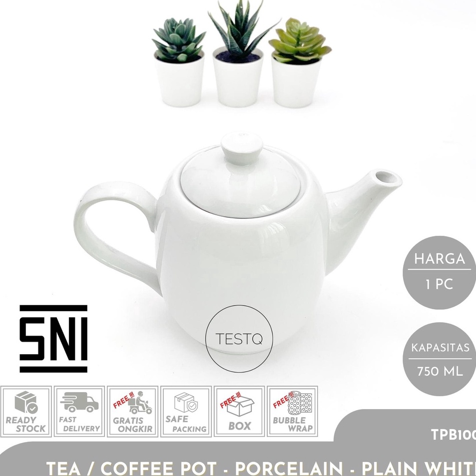 Jual Ready JiL Teko Poselen Bulat 17 cm Putih 75 ml Teapot Tea Pot Teh ...