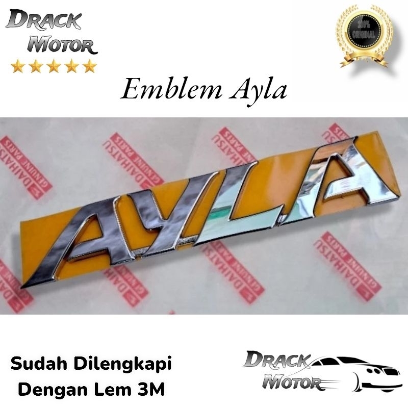 Jual LOGO EMBLEM TULISAN AYLA ORIGINAL DAIHATSU/ EMBLEM BAGASI DAIHATSU ...