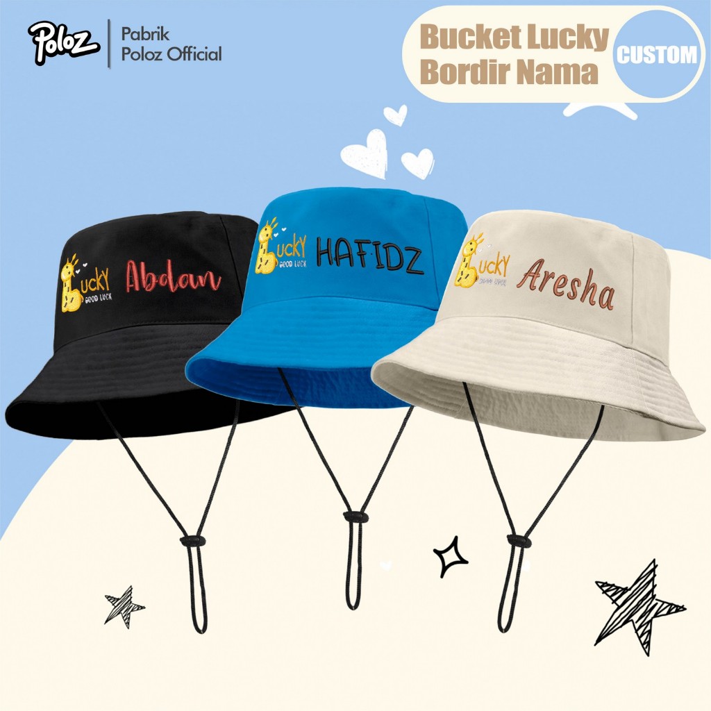 Jual TOPI BUCKET NAMA ANAK TOPI BUCKET GOOD LUCKY TOPI BUCKET ANAK ...