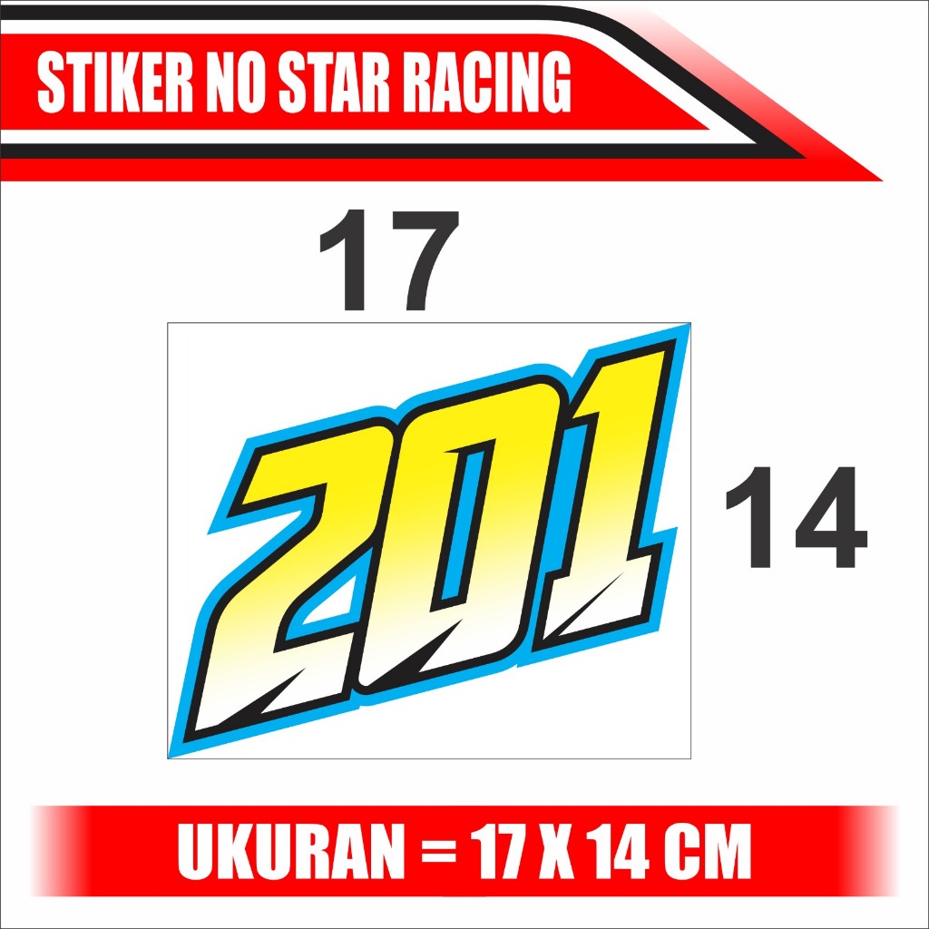 Jual Stiker Nomor Star Sticker Decal Racing start water proof anti air ...