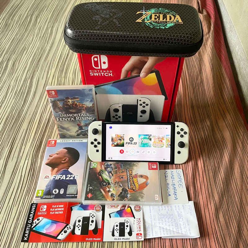 Jual NINTENDO SWITCH OLED BANYAK BONUS GAME POUCH PRELOVED SECOND BEKAS ...