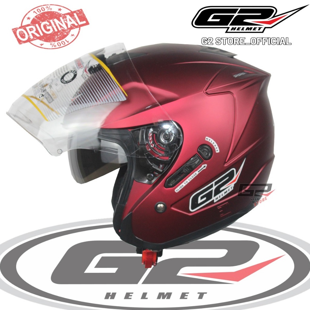 Jual HELM G2 CENTRO OPTIMAX Dobel Kaca Paket Ganteng Spoiler Helm Half ...