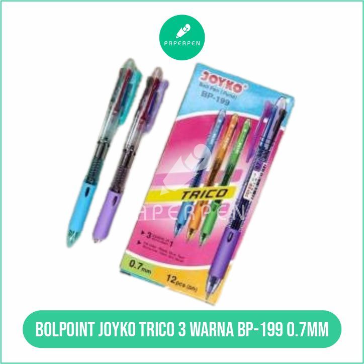 Jual Bolpoint Joyko Trico 3 Warna Bp-199 0.7Mm | Shopee Indonesia