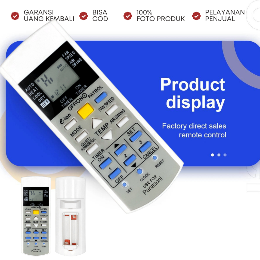 Jual REMOTE AC PANASONI SPLIT BIRU MULTIFUNGSI | Shopee Indonesia