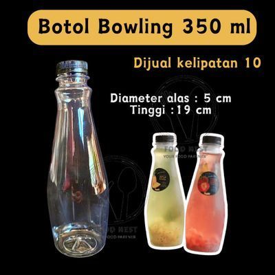 Jual [KELIPATAN 10] botol bowling 350ml / botol jus / botol plastik PET ...