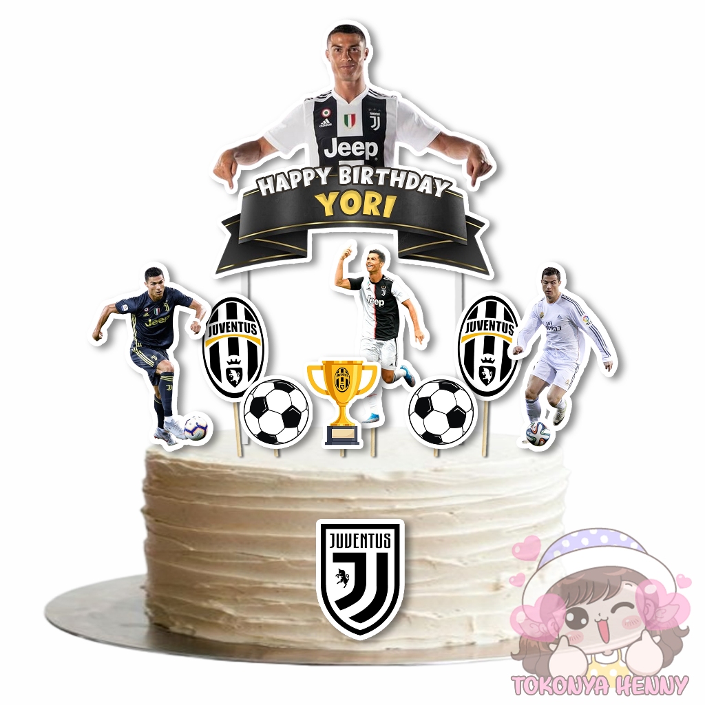 Jual Topper Cake Hiasan Kue Ulang Tahun motif JUVENTUS SEPAK BOLA ...