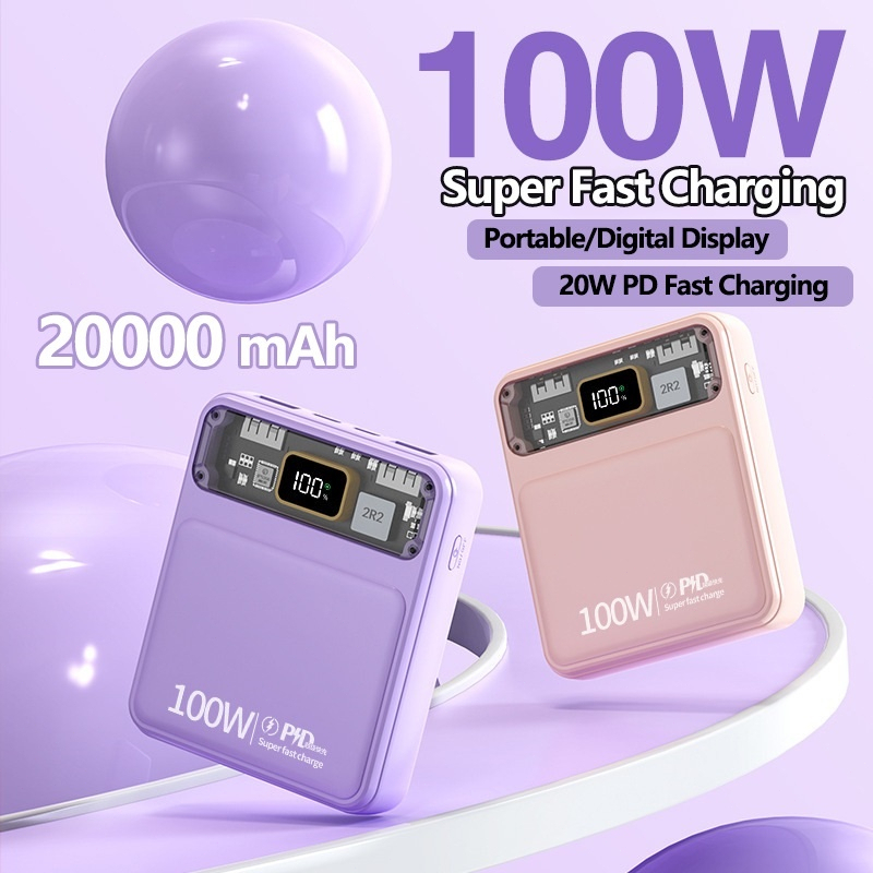 Jual Power Bank 20000mAh 100W PD Pengisian Cepat Power Bank Mini ...