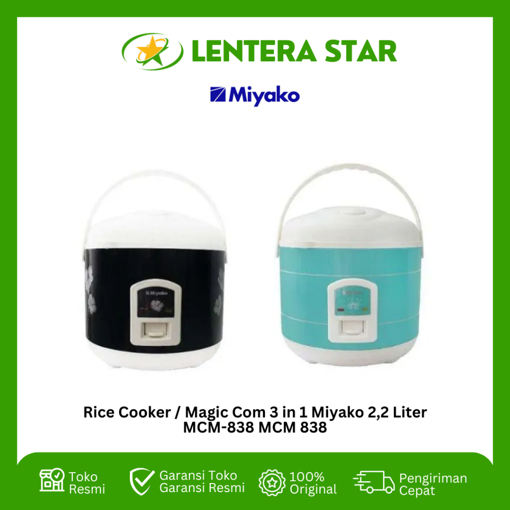 Jual Miyako Rice Cooker Jumbo Ukuran 2,2 Liter Kapasitas Besar 3 in 1 ...