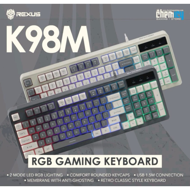 Jual Rexus Battlefire K98M / K98-M RGB Wired Gaming Keyboard | Shopee ...