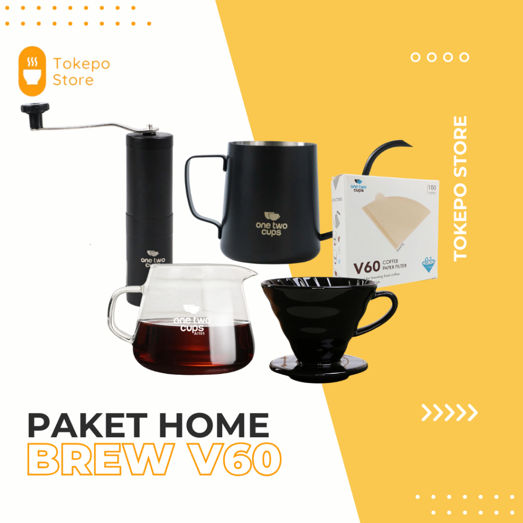 Jual Paket Alat Kopi V60 Dripper Set Home Brew Teko V60 Server Paper Filter Grinder Lengkap One ...