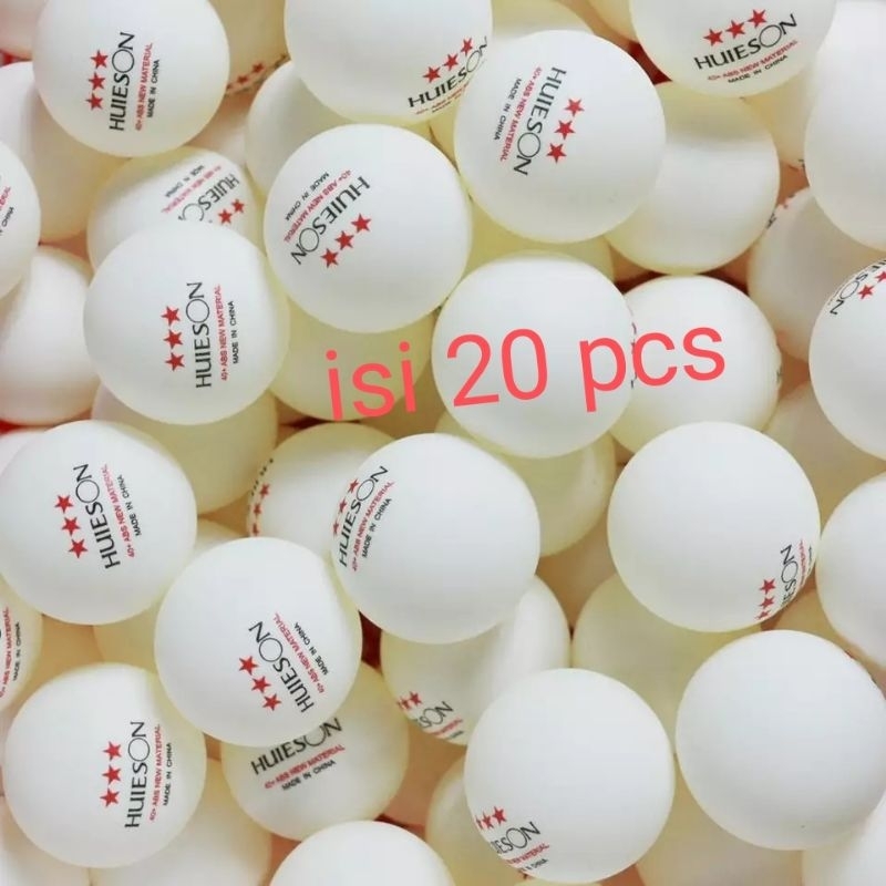 Jual Bola tenis meja pingpong, ping pong, pimpong HUIESON NEW MATERIAL 40+ 3 STARS (20 pcs ...