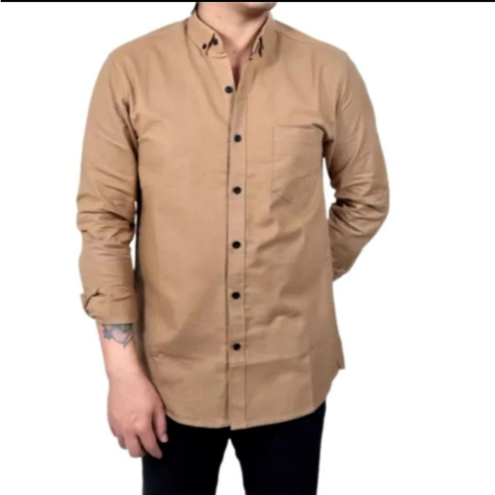 Jual KEMEJA HEM POLOS PRIA LENGAN PANJANG OUTFIT MEN BAHAN KATUN ...
