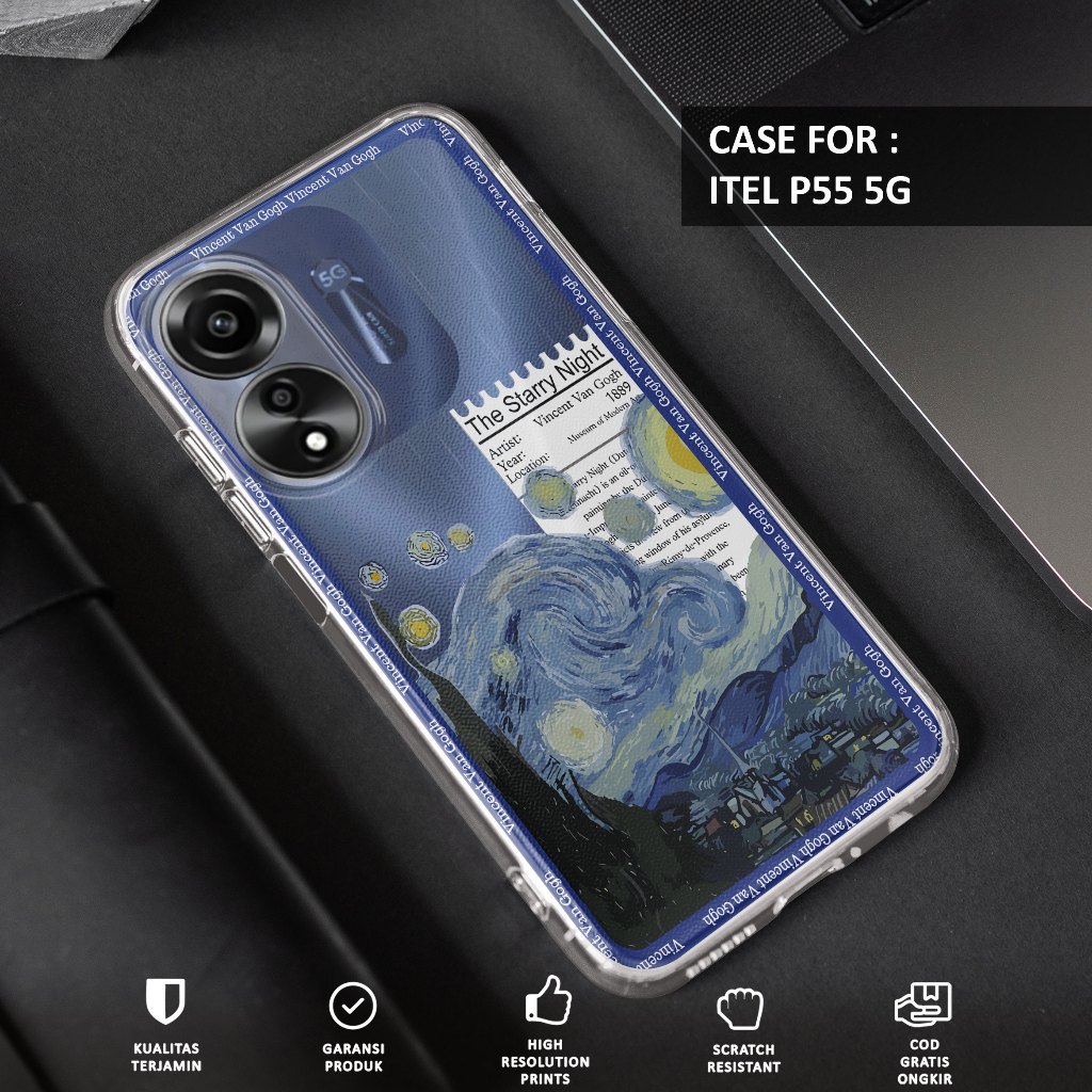 Jual CASE ITEL P55 5G - CASING ITEL P55 5G Motif ART STARRY V GOGH - Clear Fourside TPU Softcase ...