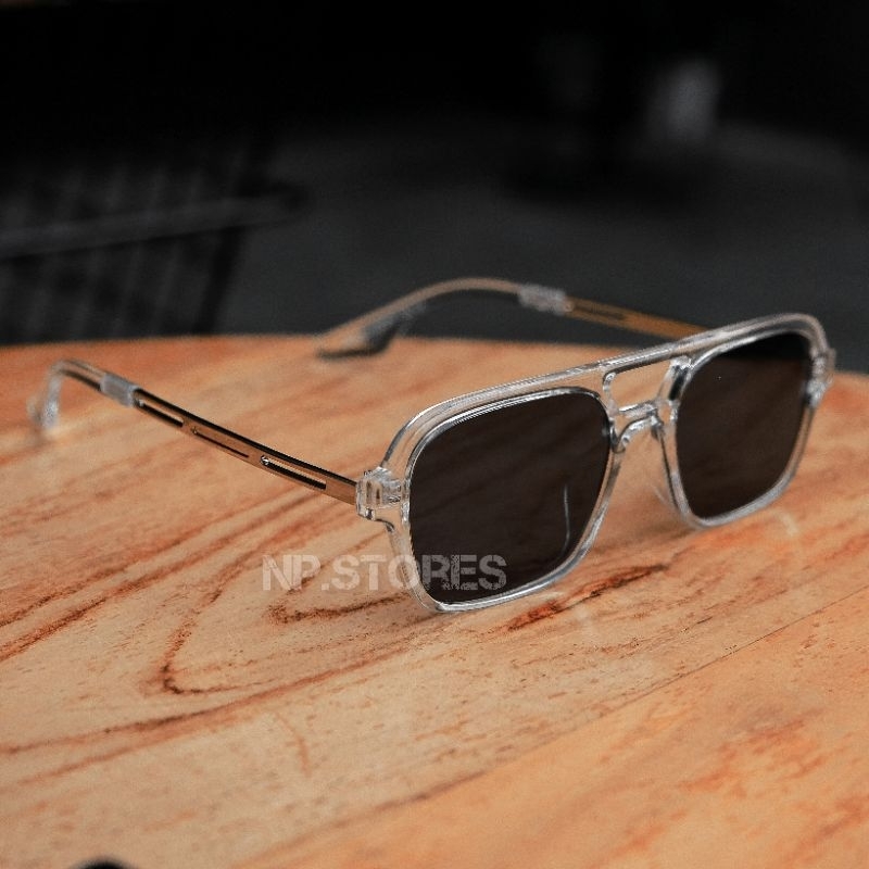 Jual Kacamata Hitam Pria Gaya Keren Model Unik Frame Transparan ...