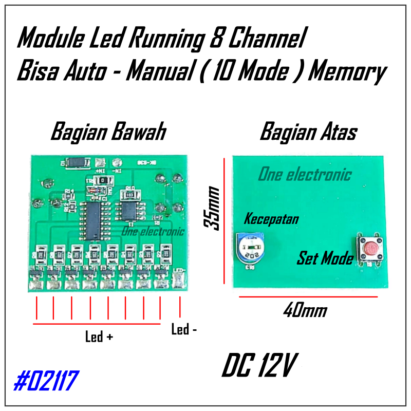 Jual Kit Running led 8 channel jalur Auto Manual 10 Mode lampu jalan ...