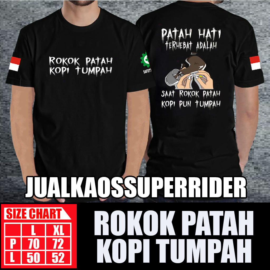Jual KAOS PRIA ROKO PATAH KOPI TUMPAH | O&J STYLE | Shopee Indonesia