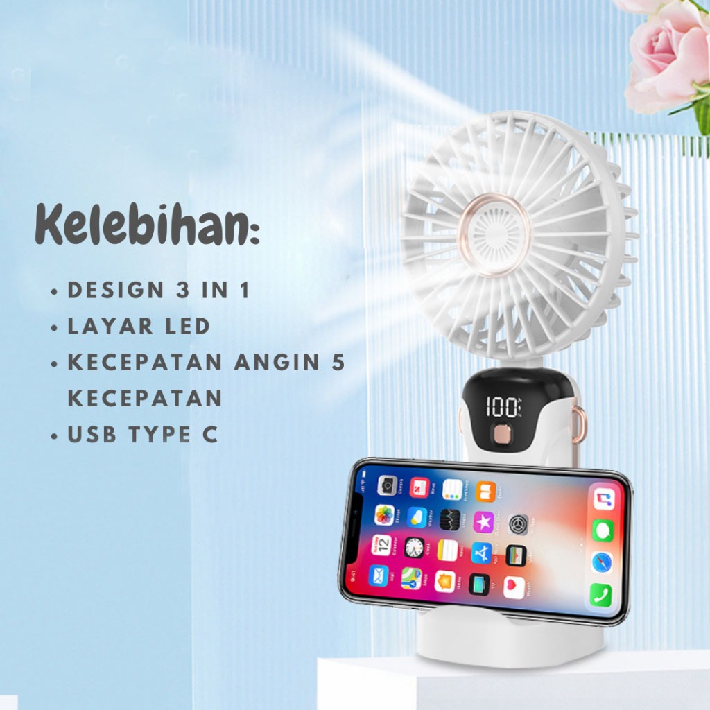 Jual kipas angin portable mini rechargeable - new model high capacity ...