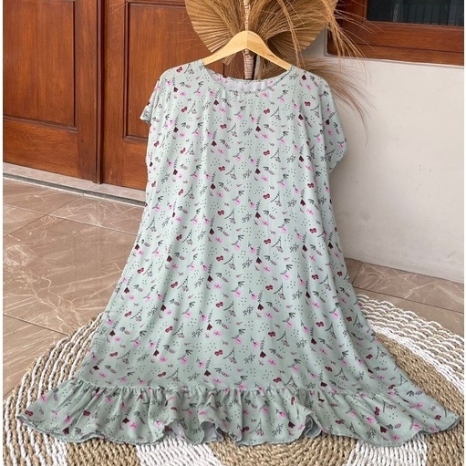 Jual Daster Ruffle Kekinian Jumbo LD 120 | Daster Viral Selutut Murah ...