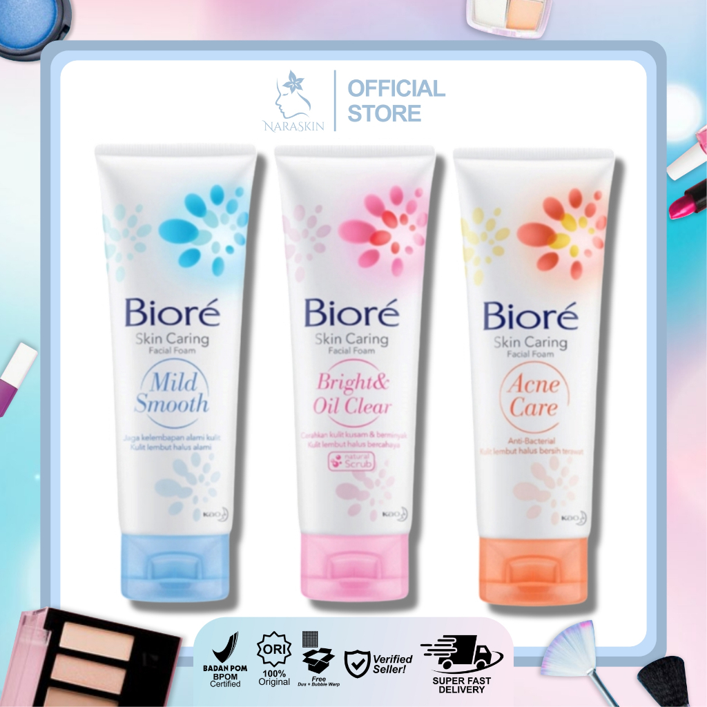 Jual Biore Skin Caring Facial Foam - Bright & Oil Clear | Acne Care ...
