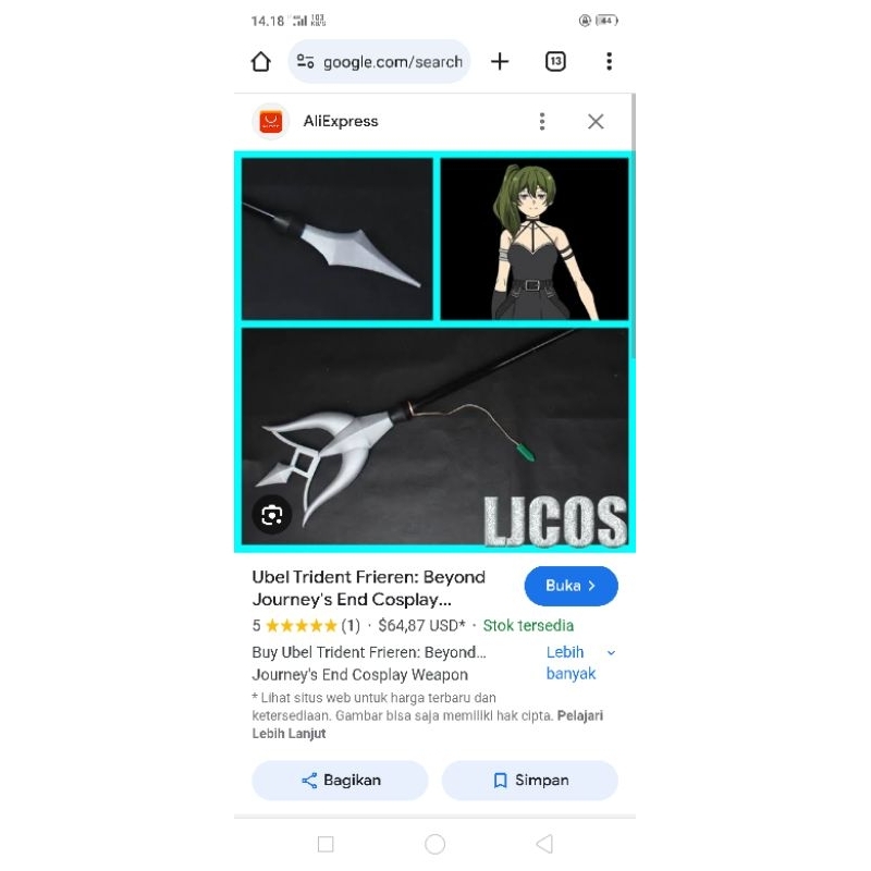 Jual weapon ubel dari anime frieren | Shopee Indonesia