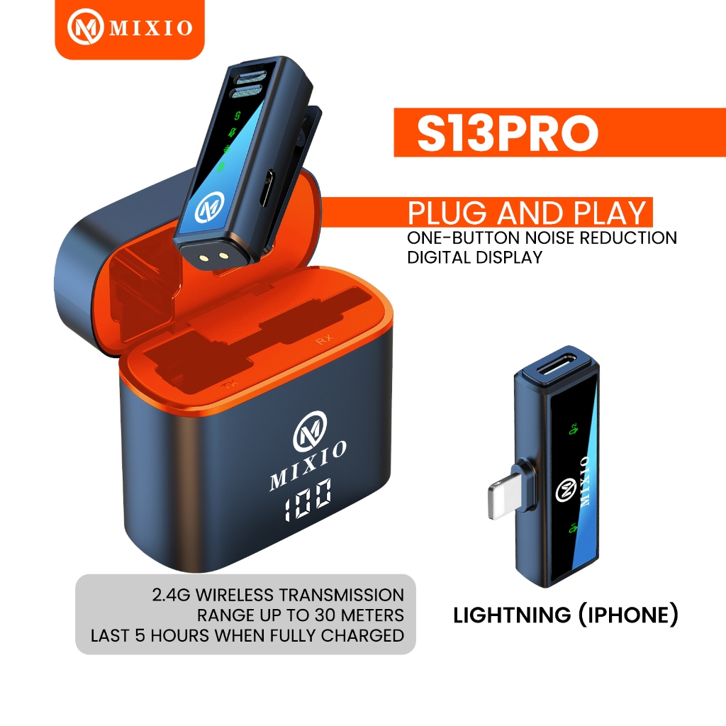 Jual MIXIO S14Pro S13Pro Wireless Microphone Profesional Mikrofon ...
