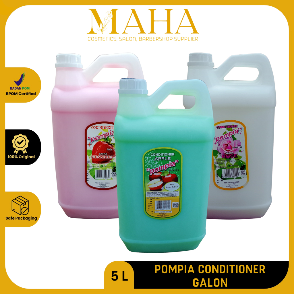 Jual POMPIA CONDITIONER GALON 5 LITER | APEL | STRAWBERRY | ROSE | FLORAL | Shopee Indonesia