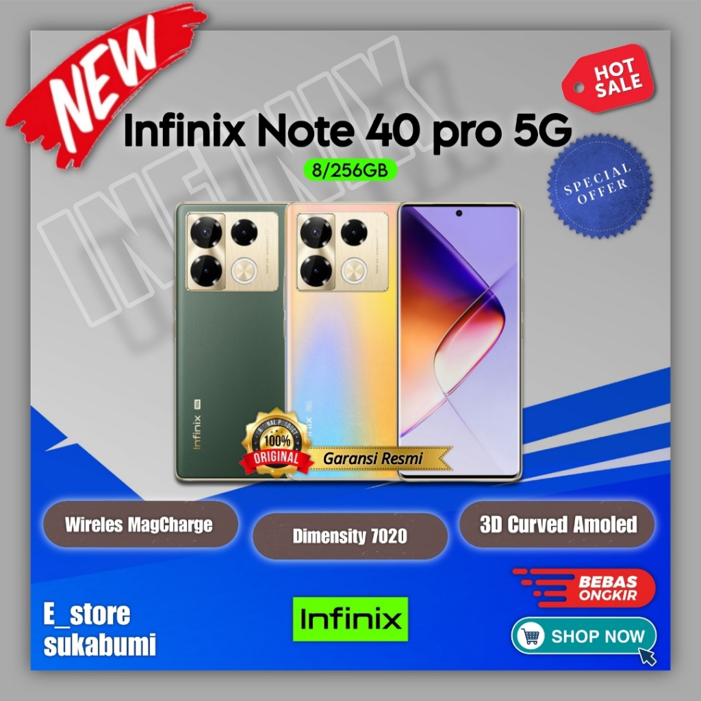 Jual Infinix Note 40 Pro 5G 8/256gb Dimensity 7020 - 3D Curved Amoled ...