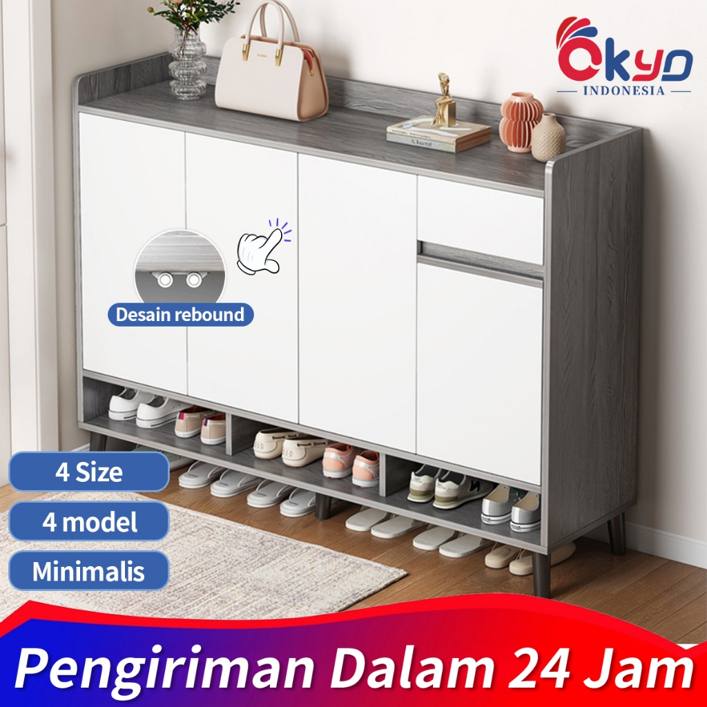 Jual Lemari Sepatu Tertutup / Rak Sepatu Kayu / Minimalis /Rak Sepatu ...