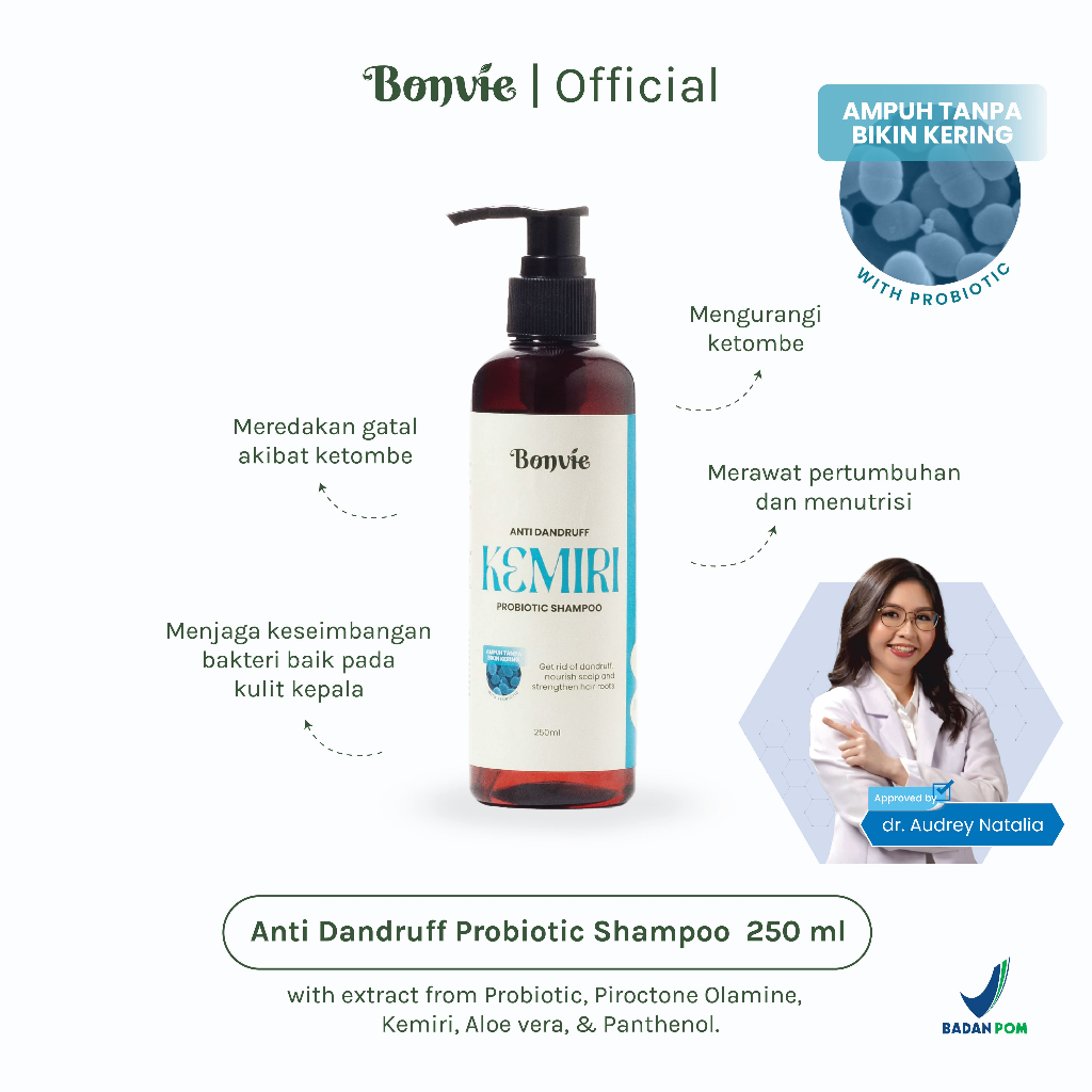 Jual Bonvie Anti Dandruff Probiotic Shampoo (250ml) | SLS & Paraben ...
