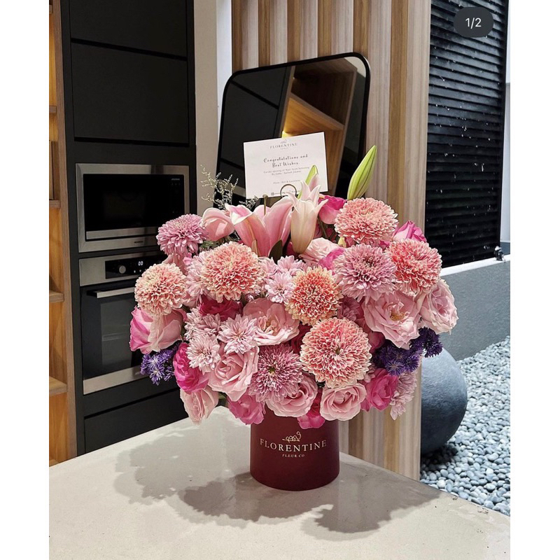 Jual The Gompie roses lily bouquet bloombox bucket nunga segar fresh ...